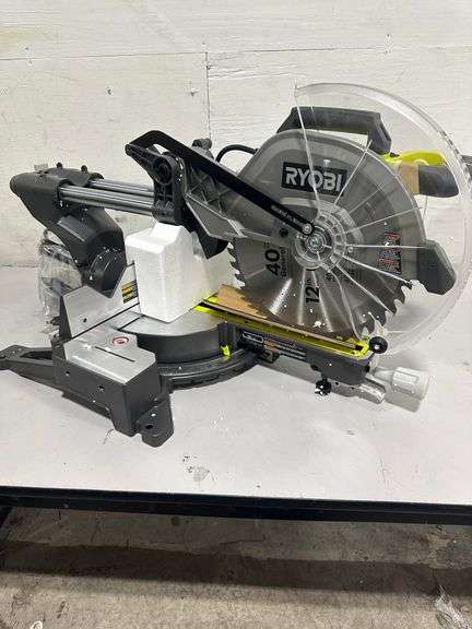 RYOBI 15 Amp 12 in. Corded Sliding Compound Miter Saw with LED Cutline Indicator - Lambrecht ...