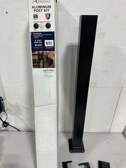 Aria Railing 3 in. x 3 in. x 36 in. Black Powder Coated Aluminum Deck ...