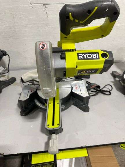 RYOBI 10 Amp Corded 7-1/4 in. Compound Sliding Miter Saw - Used - Lambrecht Auction, Inc.