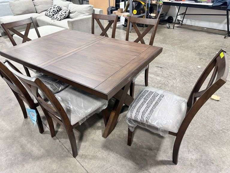 Lathan 7-Piece Dining Table Set - Lambrecht Auction, Inc.