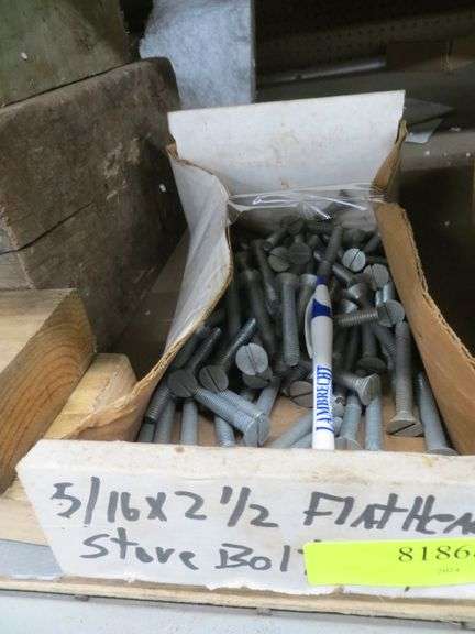 Flat Head Stove bolts 5/16x2.5" 2lbs - Lambrecht Auction, Inc.