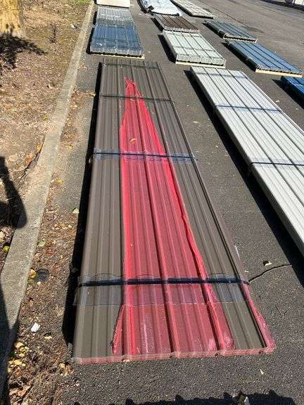 Bronze Corrugated Metal Panel 3'x16' - Lambrecht Auction, Inc.