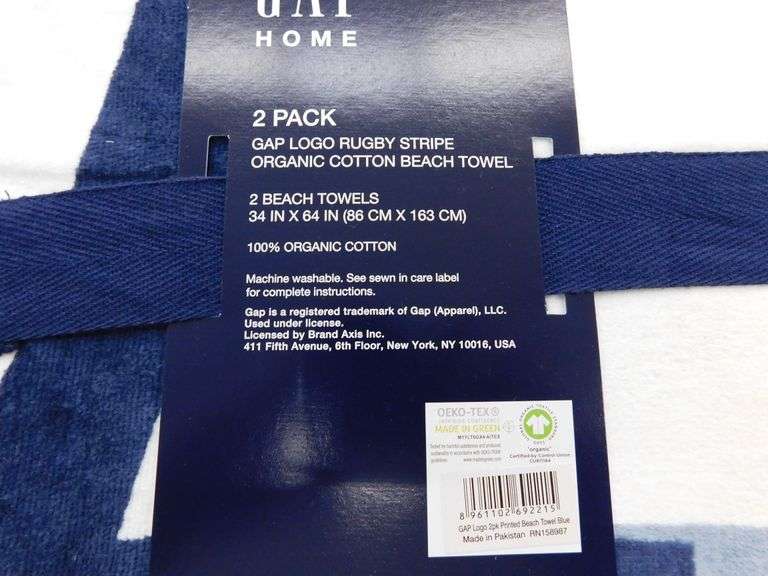 Gap Home 2Pc Beach Towel Set - Lambrecht Auction, Inc.
