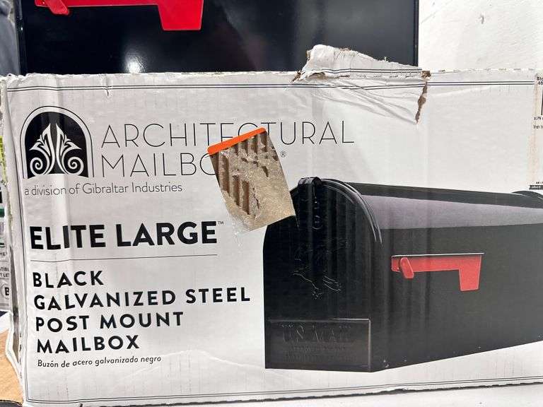 Architectural Mailboxes Elite Black, Large, Steel, Post Mount Mailbox ...
