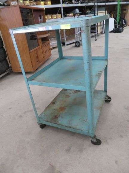 Metal Rolling Cart 42x25x30" - Lambrecht Auction, Inc.