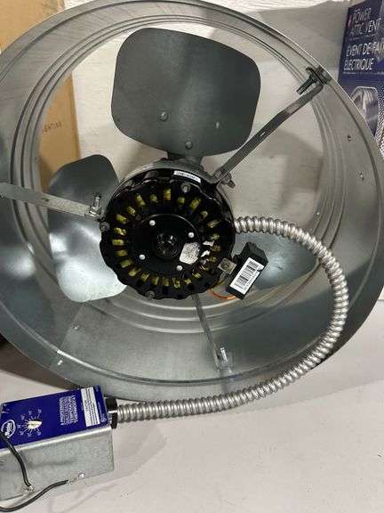 Master Flow 1450 CFM Silver Electric Powered Gable Mount Electric Attic ...