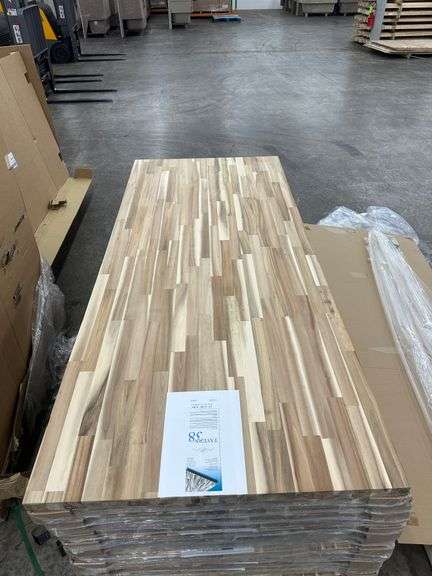 Acacia Butcher Block Countertop 1 1/2"x36"x7' - Lambrecht Auction, Inc.