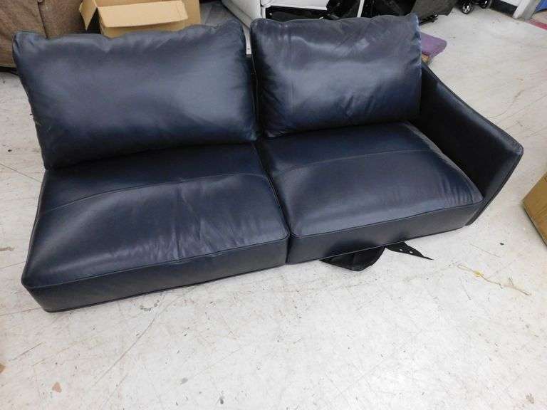 Macy's Black Leather Right Arm Facing Sofa MISSING LEGS - Lambrecht ...
