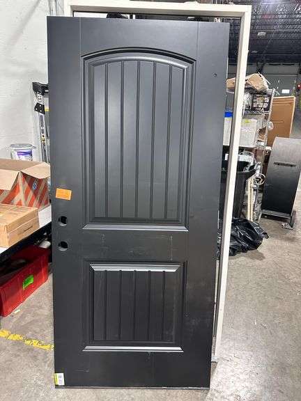 Masonite 36 in. x 80 in. Cheyenne Fiberglass Prehung Front Exterior ...
