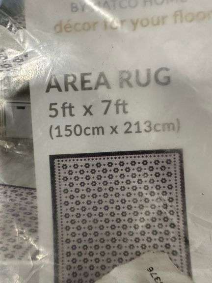 StyleWell Vintage Tile Black/White 5 ft. x 7 ft. Vinyl Area Rug ...