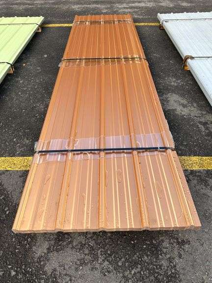 Copper Penny Corrugated Metal Panel 3'x12' - Lambrecht Auction, Inc.