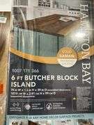 Hampton Bay 6 ft. L x 39 in. D Finished Saman Solid Wood Butcher Block ...