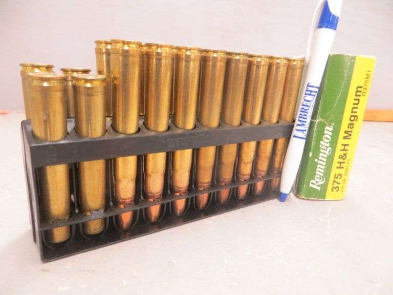 Ammo - Remington .375 H & H Mag 270gr SP 16 rnds - Lambrecht Auction, Inc.