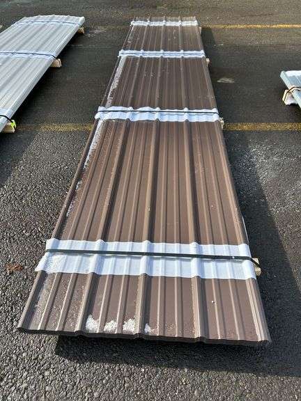 Brown Corrugated Metal Panel 3'x16' - Lambrecht Auction, Inc.