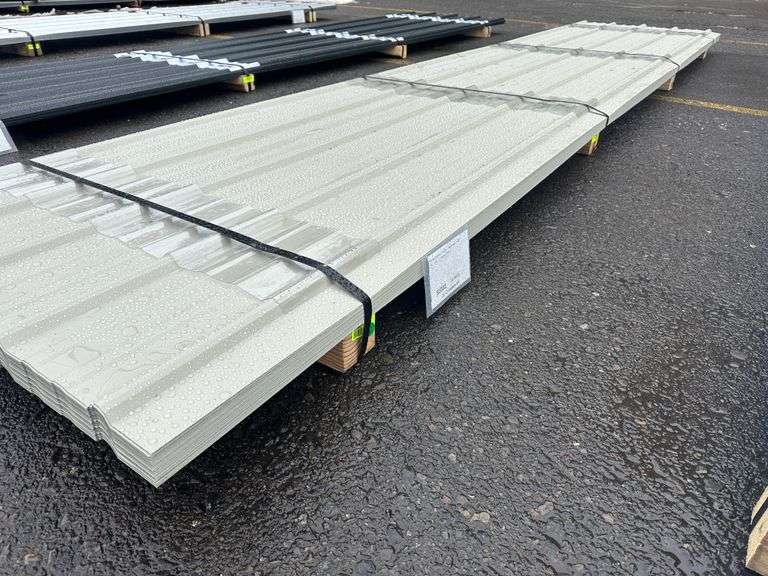 Ash Gray Corrugated Metal Panel 3'x16' - Lambrecht Auction, Inc.