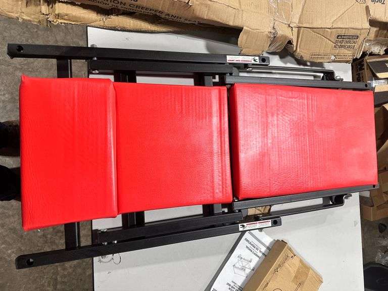 BIG RED Z-Creeper Seat,36" Foldable Creeper,2-in-1 Garage Shop Creeper - Lambrecht Auction, Inc.