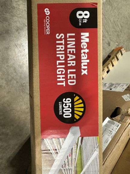 Metalux 8 ft. Linear White Integrated LED Strip Light with 9500 Lumens ...