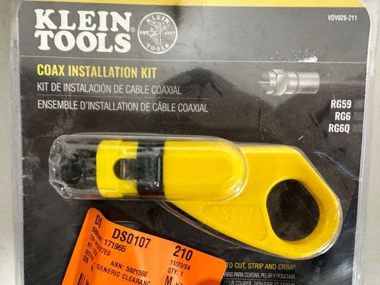 Klein Tools VDV002-818 Coax Install Kit - Lambrecht Auction, Inc.