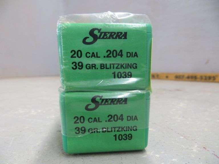 Bullets - Sierra .20cal 39gr Blitzking 100/bx - both unopened ...