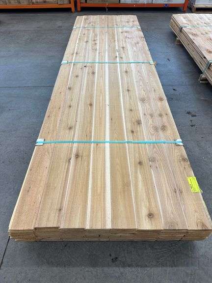 Western Red Cedar T&G Paneling 1"x6"x12' - Lambrecht Auction, Inc.