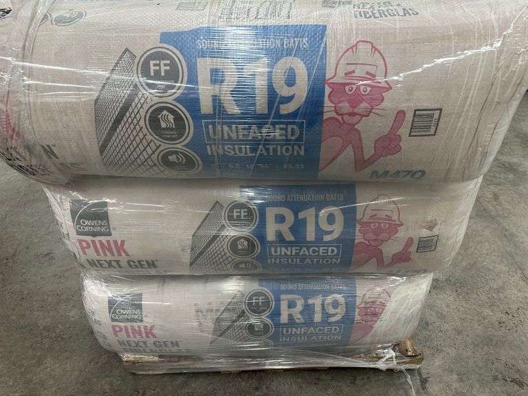 R-19 Unfaced Fiberglass Bagged Insulation - Lambrecht Auction, Inc.
