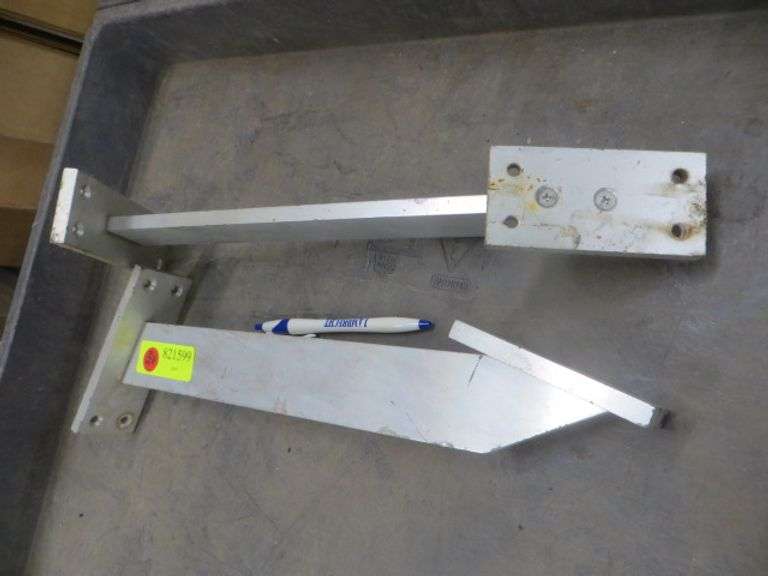 Pair of Heavy Aluminum 15" Shelf Brackets - Lambrecht Auction, Inc.