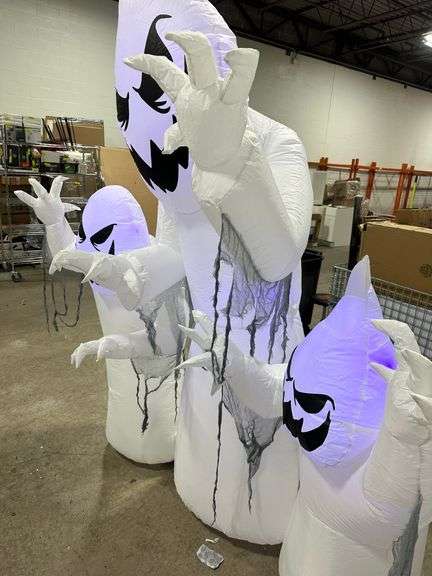 8 ft. Giant-Sized LED Ghost Trio - Lambrecht Auction, Inc.