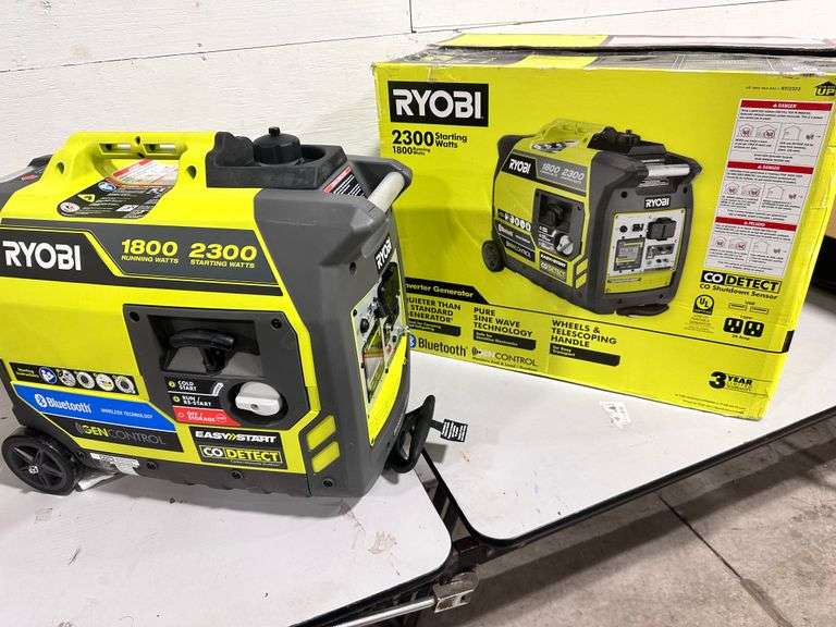 RYOBI 2,300-Watt Recoil Start Bluetooth Super Quiet Gasoline Powered ...