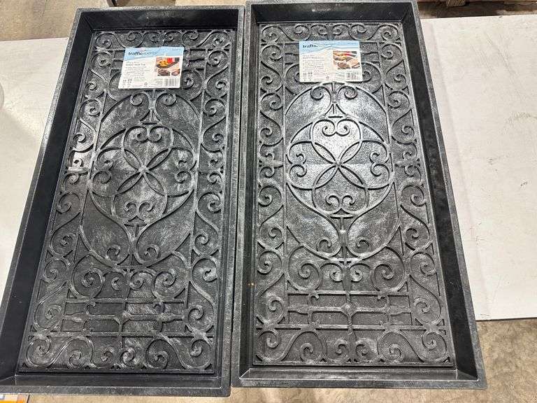 TrafficMaster Manor Black 17 in. x 35 in. Rubber Boot Tray (2x ...