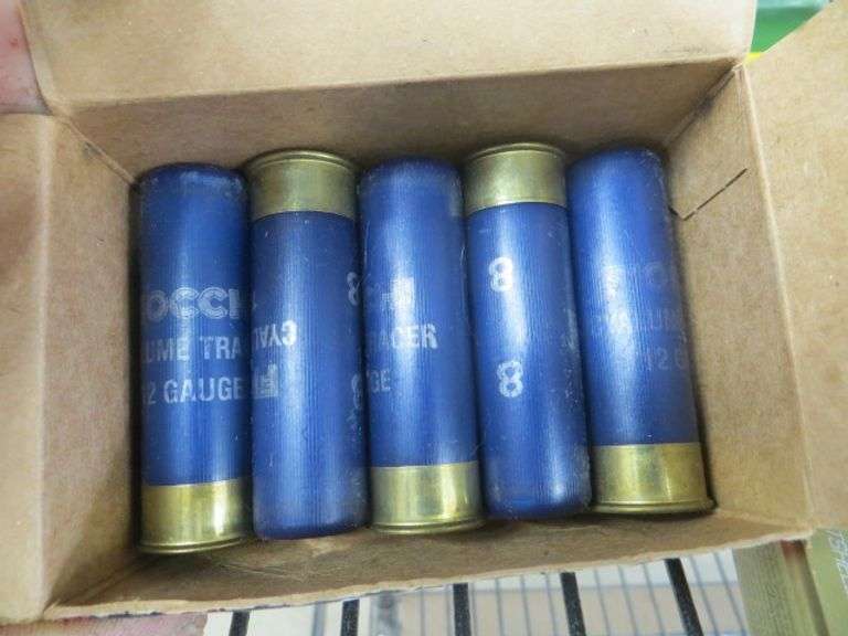 Ammo - Fiocchi 12ga 2.75" #8 w/ Tracer 5 rounds - Lambrecht Auction, Inc.