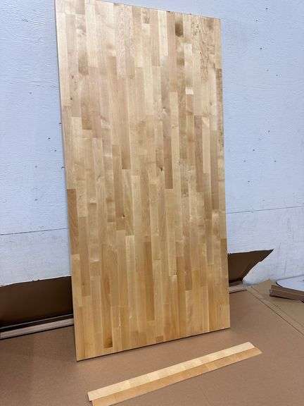 Hampton Bay 5 ft. L x 30 in. D Finished Engineered Wood Butcher Block ...