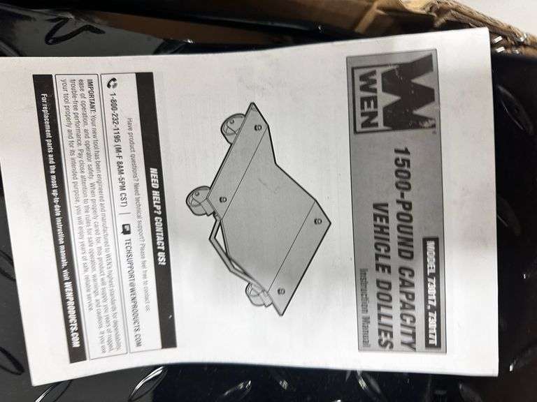 WEN 73017T 3000-Pound Capacity Vehicle Dollies With Brakes, Two Pack ...