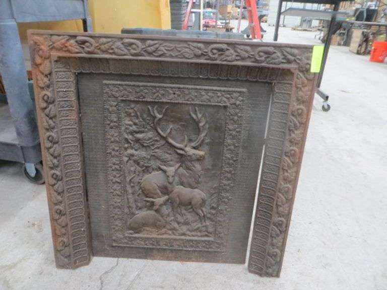 Cast Iron Fireplace Draft Cover Insert - Lambrecht Auction, Inc.