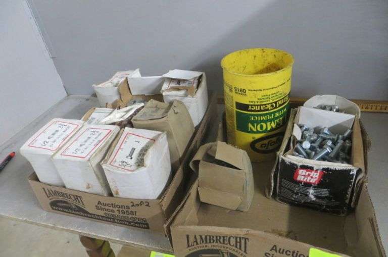 Asst. Nuts, Bolts, Washers, Hex Nut Sleeve Anchors, - Lambrecht Auction ...