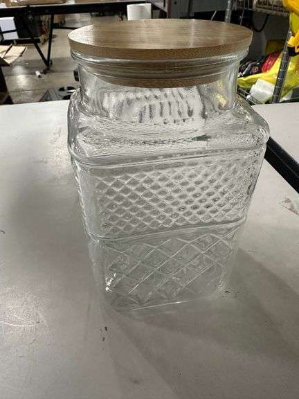 Large Glass Storage Jar Glass, 60 FL OZ Decorative Glass Jars with ...