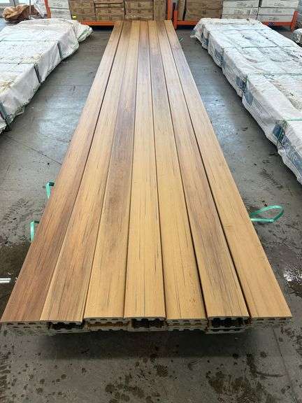 MVP Golden Teak Composite Decking 5/4"x6"x18' - Lambrecht Auction, Inc.