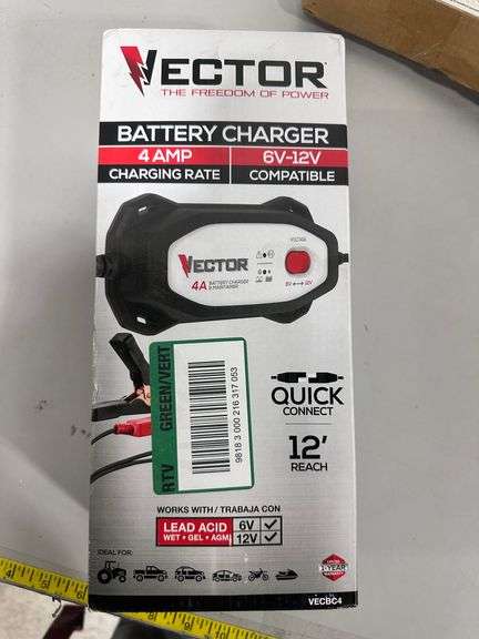 VECTOR 4 Amp Battery Charger/Maintainer - Lambrecht Auction, Inc.