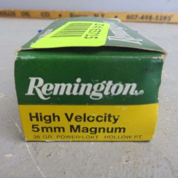 Ammo - Remington 5mm Mag 38gr PLHP 50/bx - Lambrecht Auction, Inc.