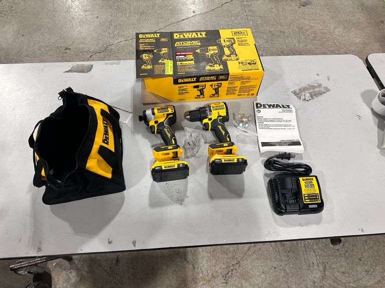 DEWALT ATOMIC 20-Volt MAX Lithium-Ion Cordless Combo Kit with 2.0Ah Batteries, Charger and Bag ...