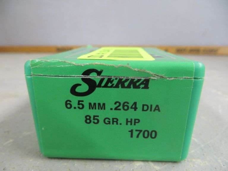 Bullets -Sierra 6.5mm 85gr HP 100/bx - opened - Lambrecht Auction, Inc.