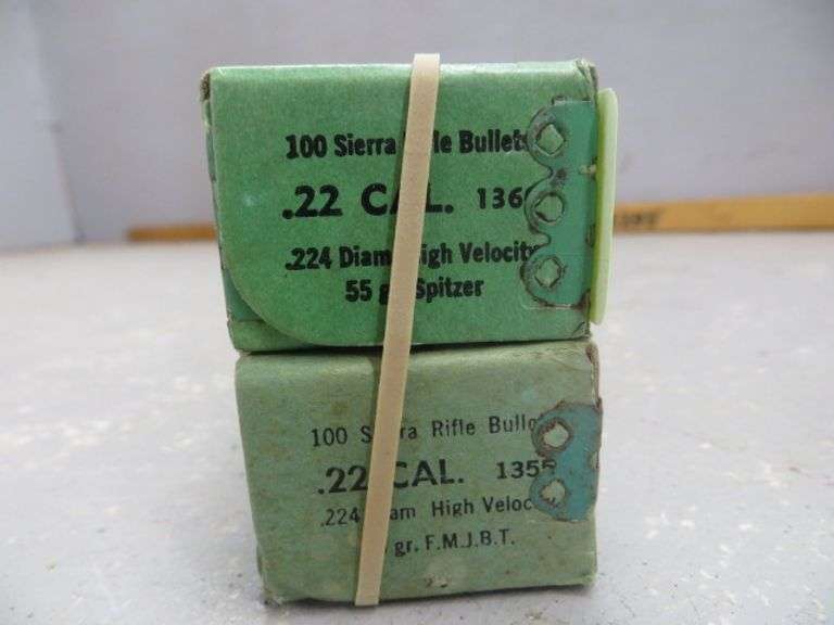 Bullets - Sierra .22cal 55gr 100/bx Spitzer & FMJBT - One open box ...
