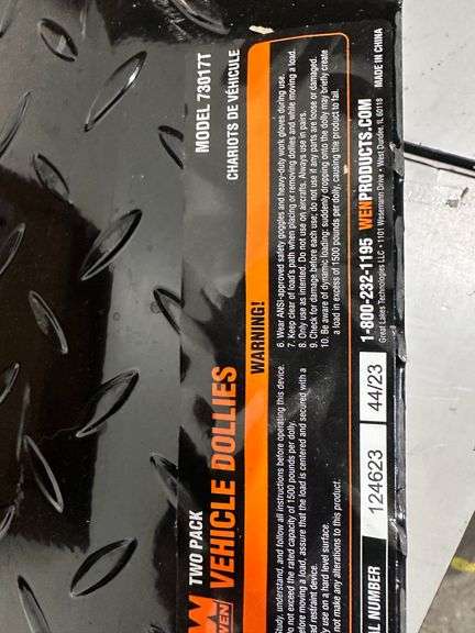 WEN 73017T 3000-Pound Capacity Vehicle Dollies With Brakes, Two Pack ...