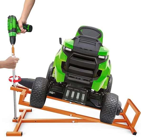 Lawn Mower Lift With Manual And Power Tool Handle - Lambrecht Auction, Inc.