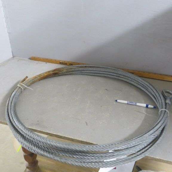 5/16"x 50' Wire Cable - Looped at one end - Lambrecht Auction, Inc.