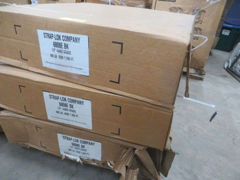 Black .5" Strapping -3 Boxes 7,200' per box - Lambrecht Auction, Inc.