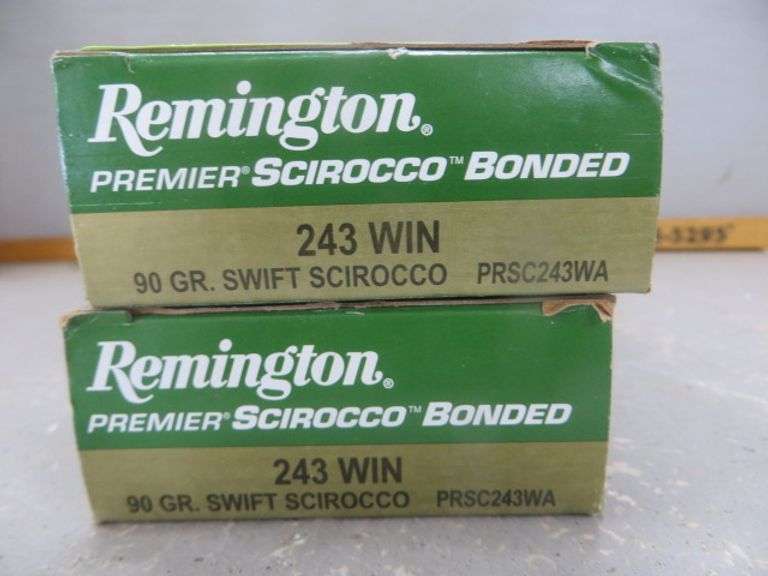 Ammo - Remington .243 Win 90gr Swift Scirocco 20/bx - Lambrecht Auction ...