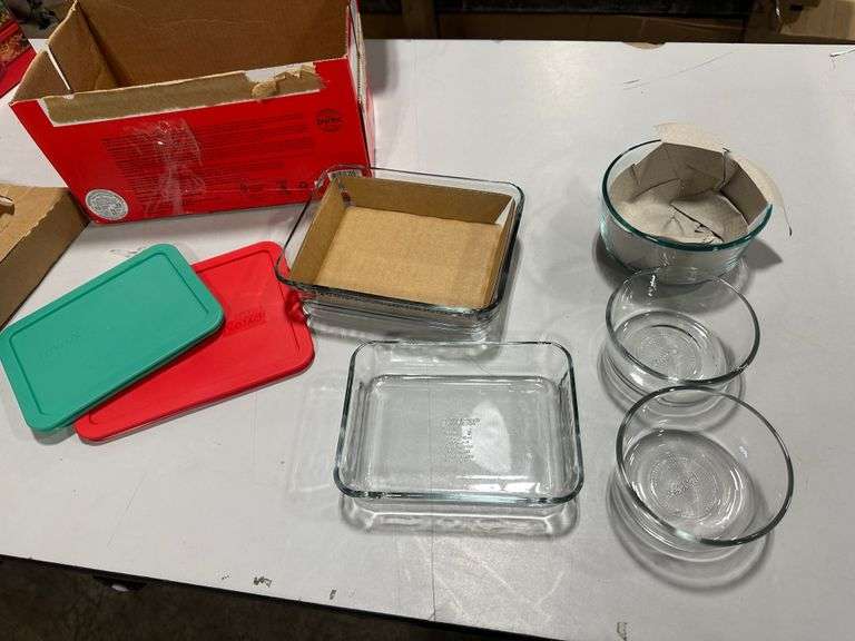 Pyrex Simply Store 10 Piece Glass Storage Bakeware Set with Assorted ...