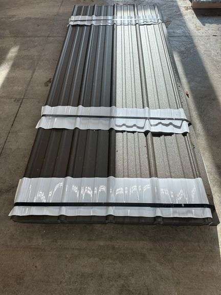 Textured Bronze Corrugated Metal Panel 3'x8' - Lambrecht Auction, Inc.