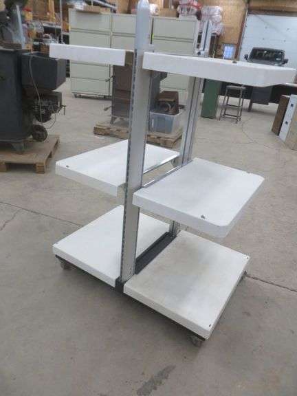 Rolling Double Sided Shelf 53x24x34" - Lambrecht Auction, Inc.