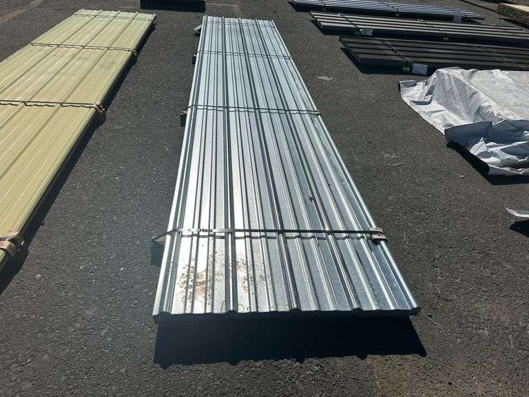 Stained Finish Galvanized Metal Panel 3'x16' - Lambrecht Auction, Inc.